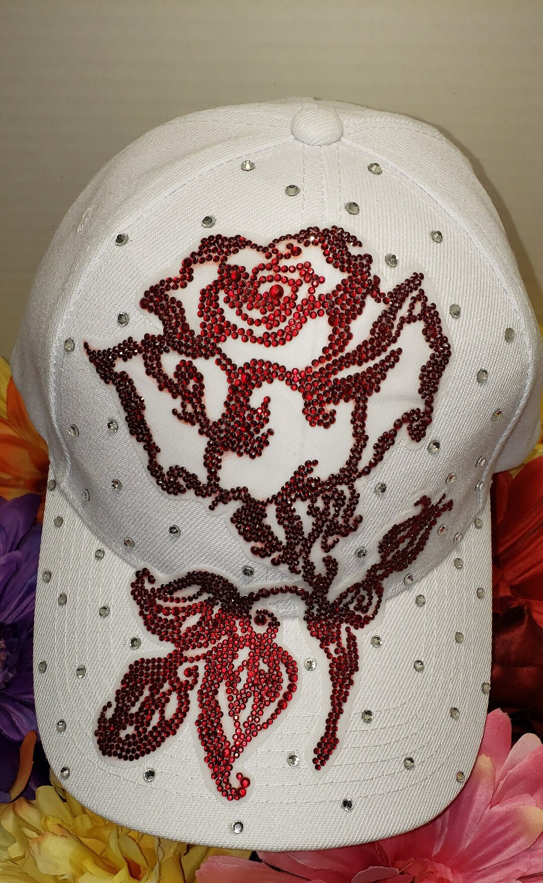 SILHOUETTE of RED ROSE Cap - Etsy