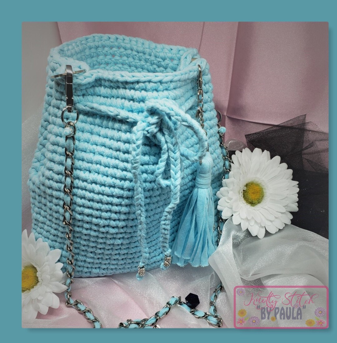 Baby Blue Drawstring Bucket Bag - Etsy