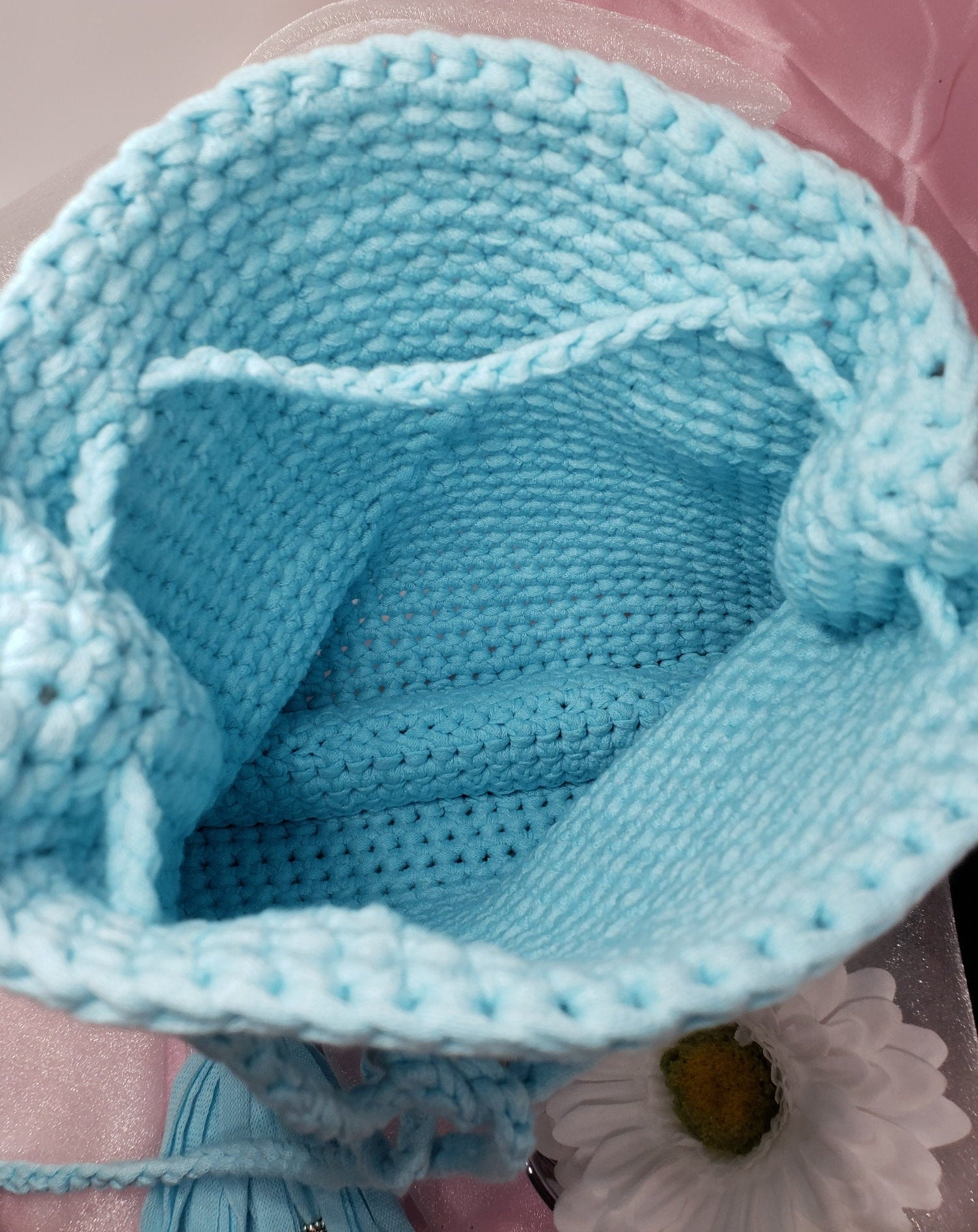 Baby Blue Drawstring Bucket Bag - Etsy