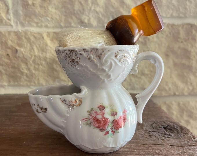 Charming Heavy Glass Old Spice Shaving Cup With Antique Horsehair ...