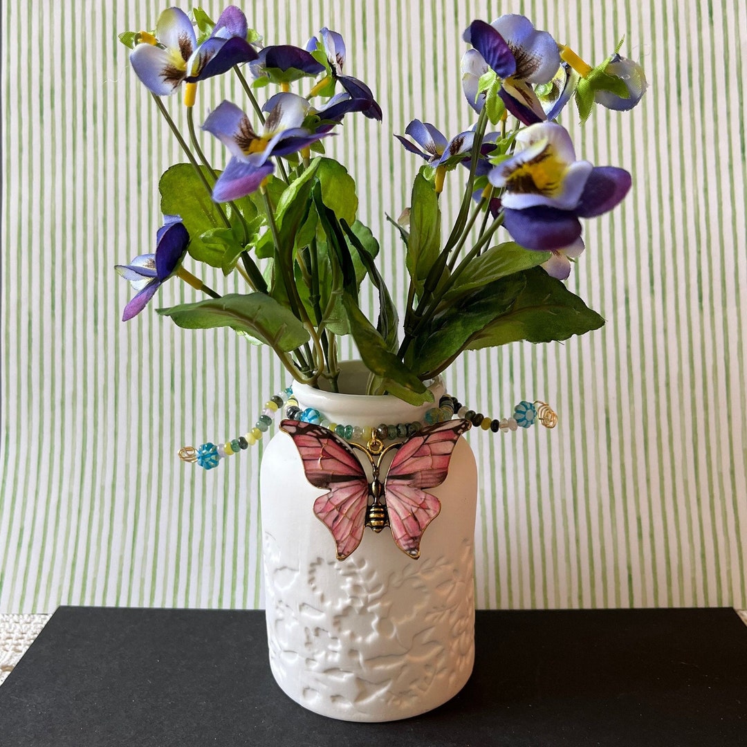 Beautiful Butterfly Pottery Vase From my Mother's - Etsy