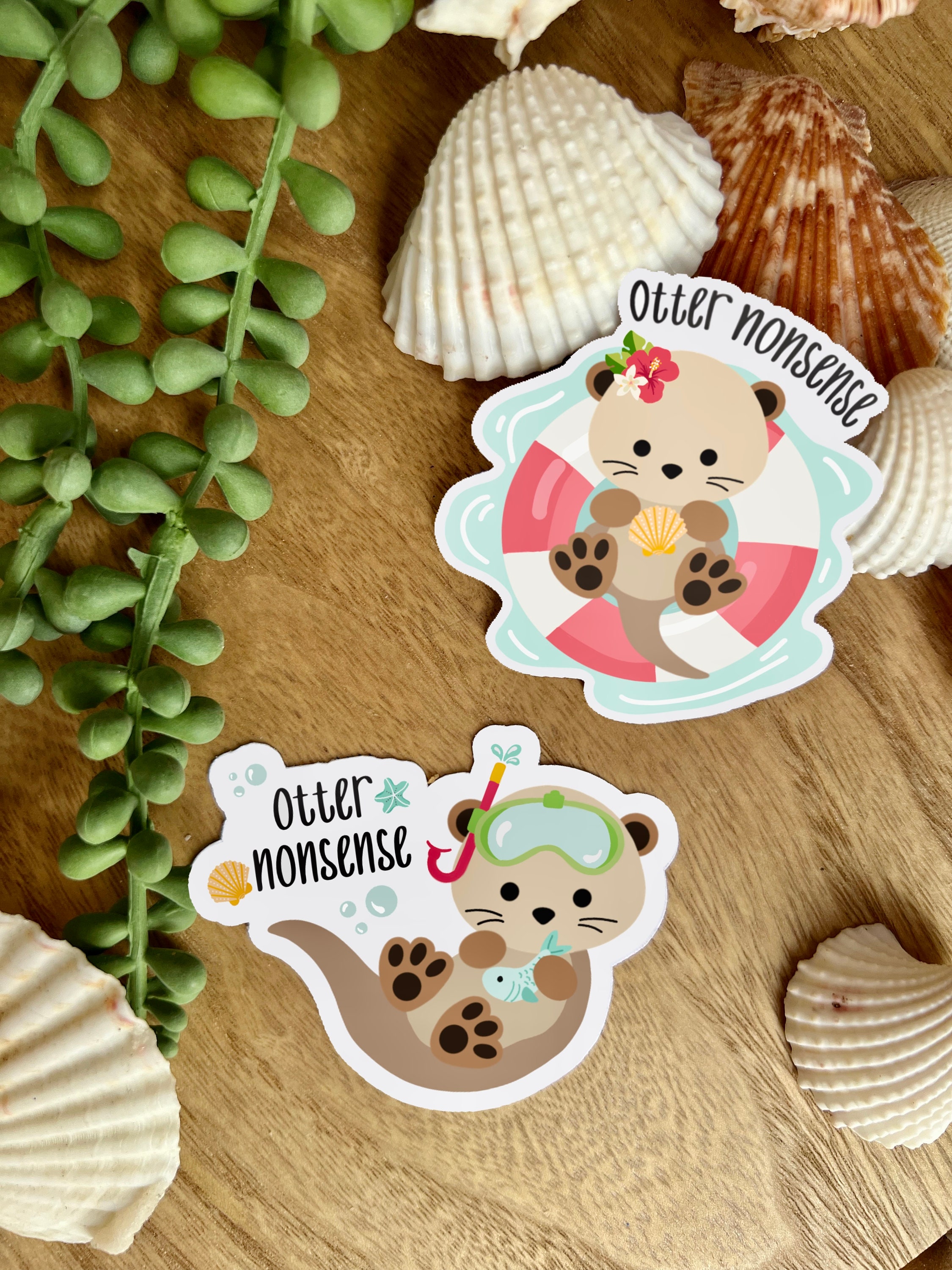 Summer Otters Vinyl Stickers Cute Otter Sticker Kawaii - Etsy