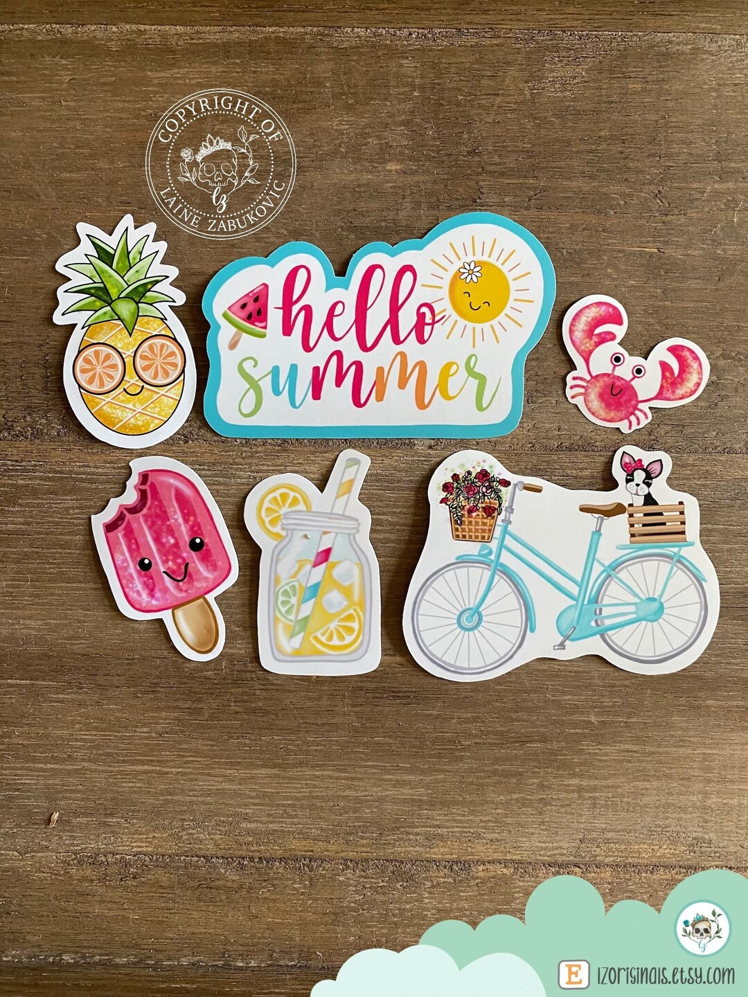 Summer Ready Vinyl Sticker Pack, Cute Die Cut Tropical Stickers, Summer ...