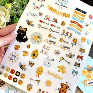 Bee Stationery Collection, Bee Planner Stickers, Vinyl Bee Sticker Pack ...