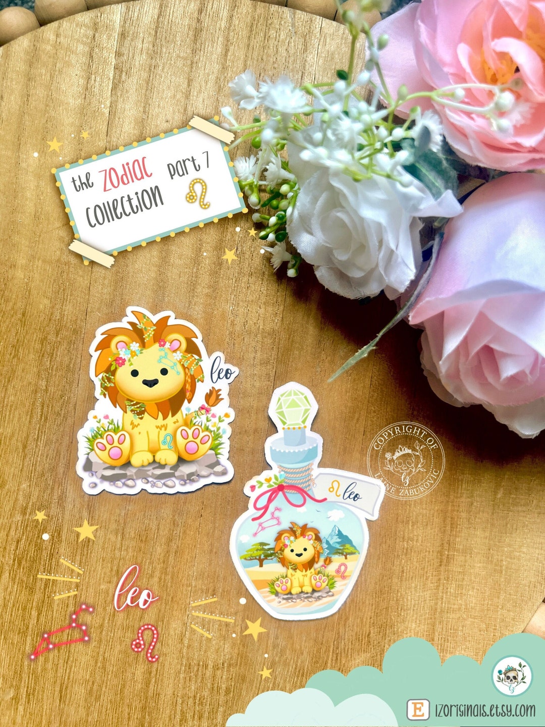 Leo Zodiac Sign Sticker, Leo Vinyl Sticker, Zodiac Symbol Astrology ...