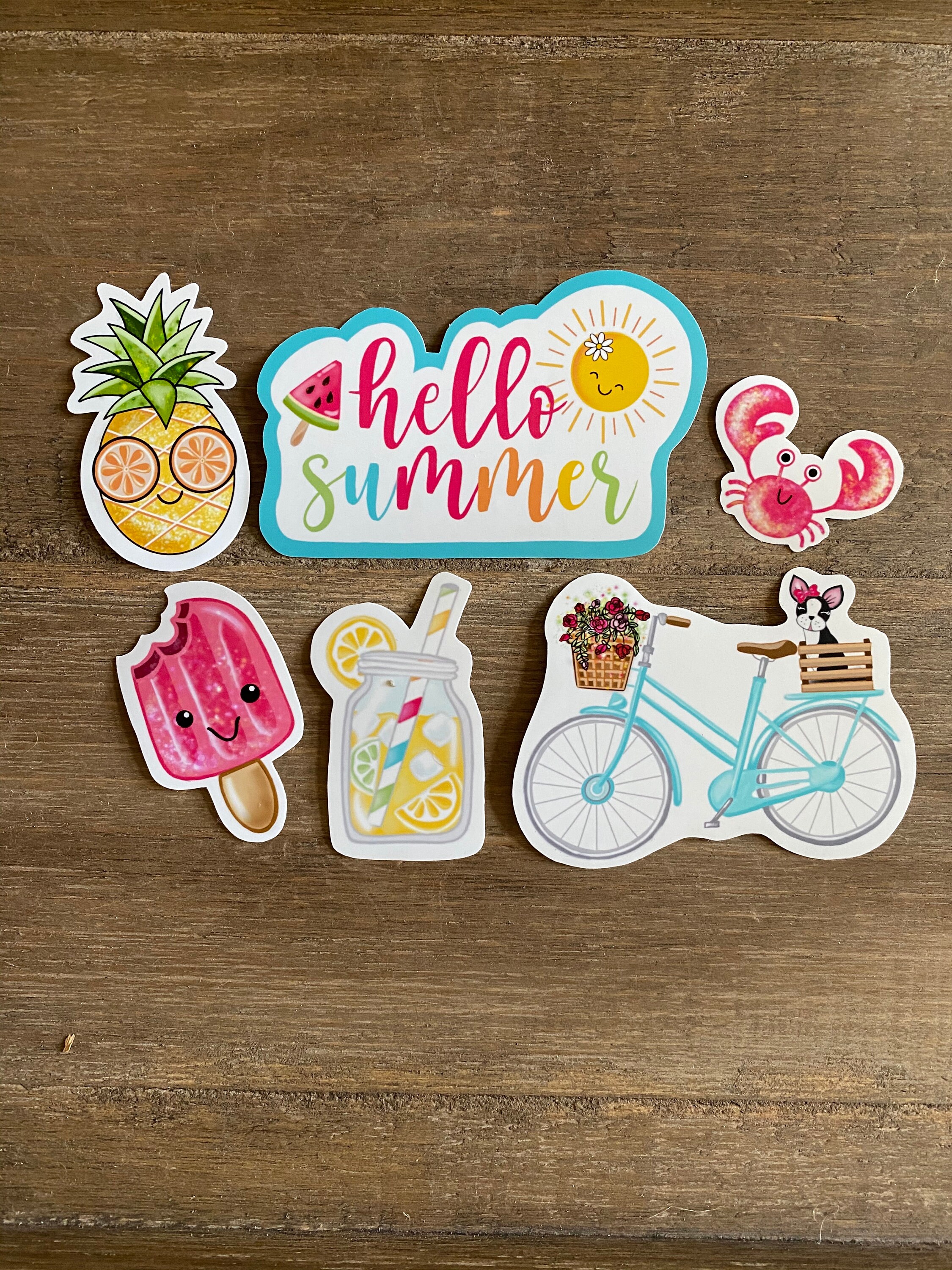 Summer Ready Vinyl Sticker Pack Cute Die Cut Tropical - Etsy