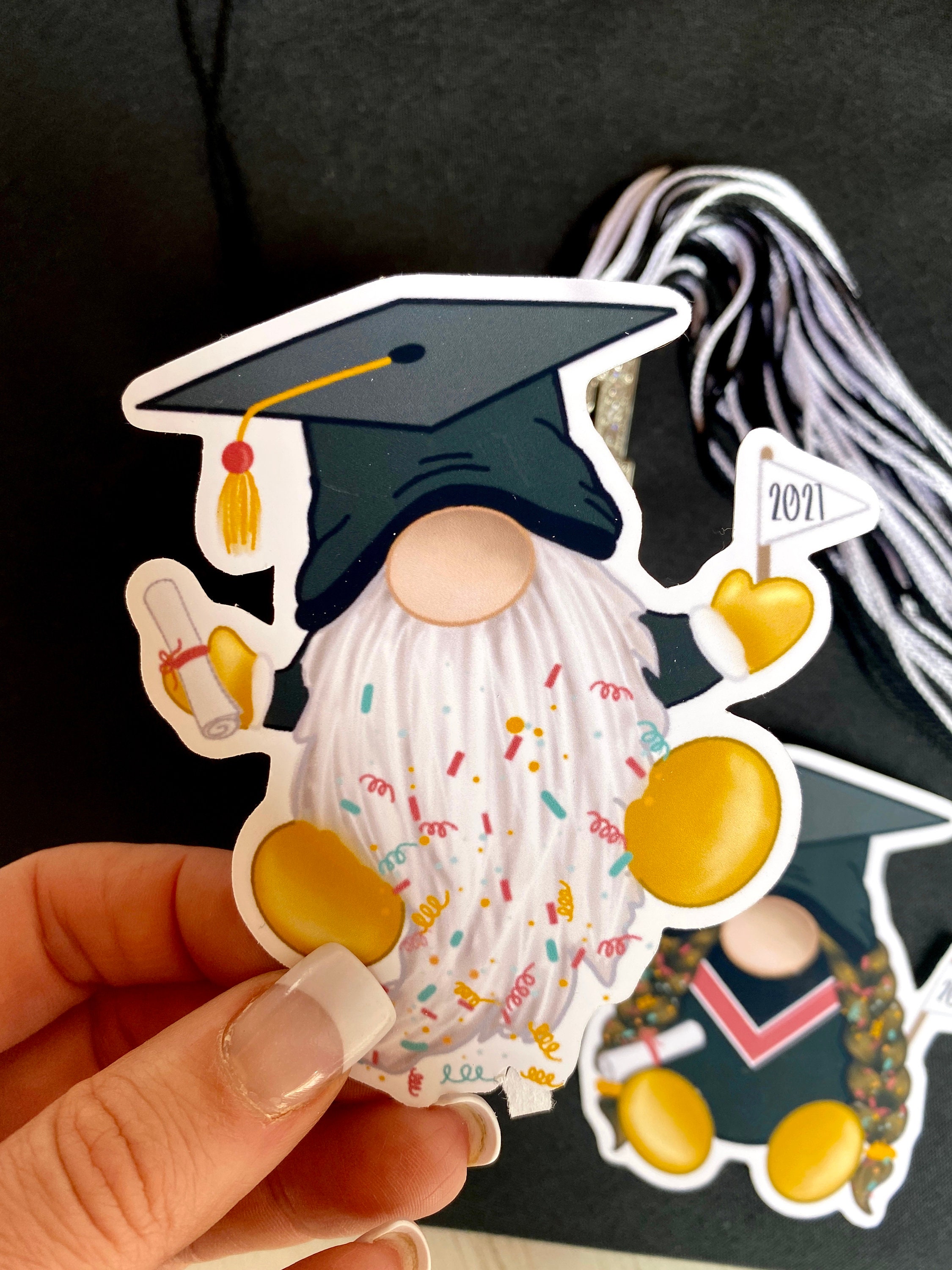 Customizable Graduation Gnome Sticker Graduation Gnome Decal - Etsy