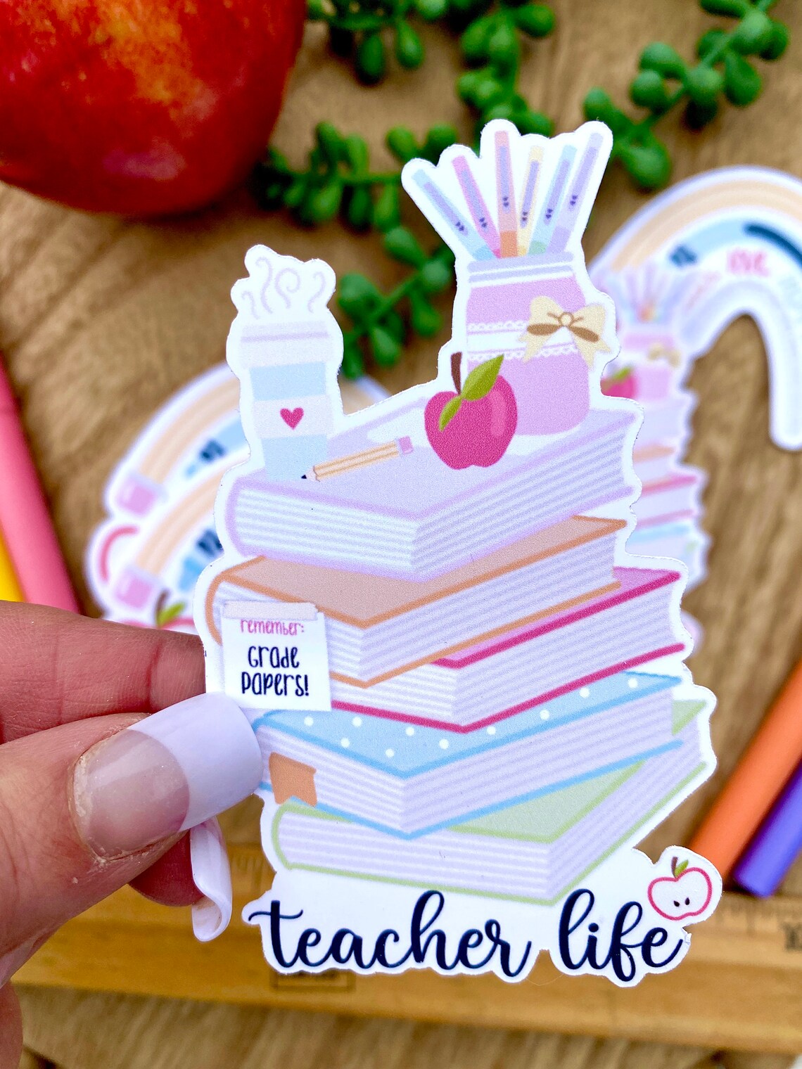 Teacher Appreciation Vinyl Sticker Pack Teacher Rainbow - Etsy