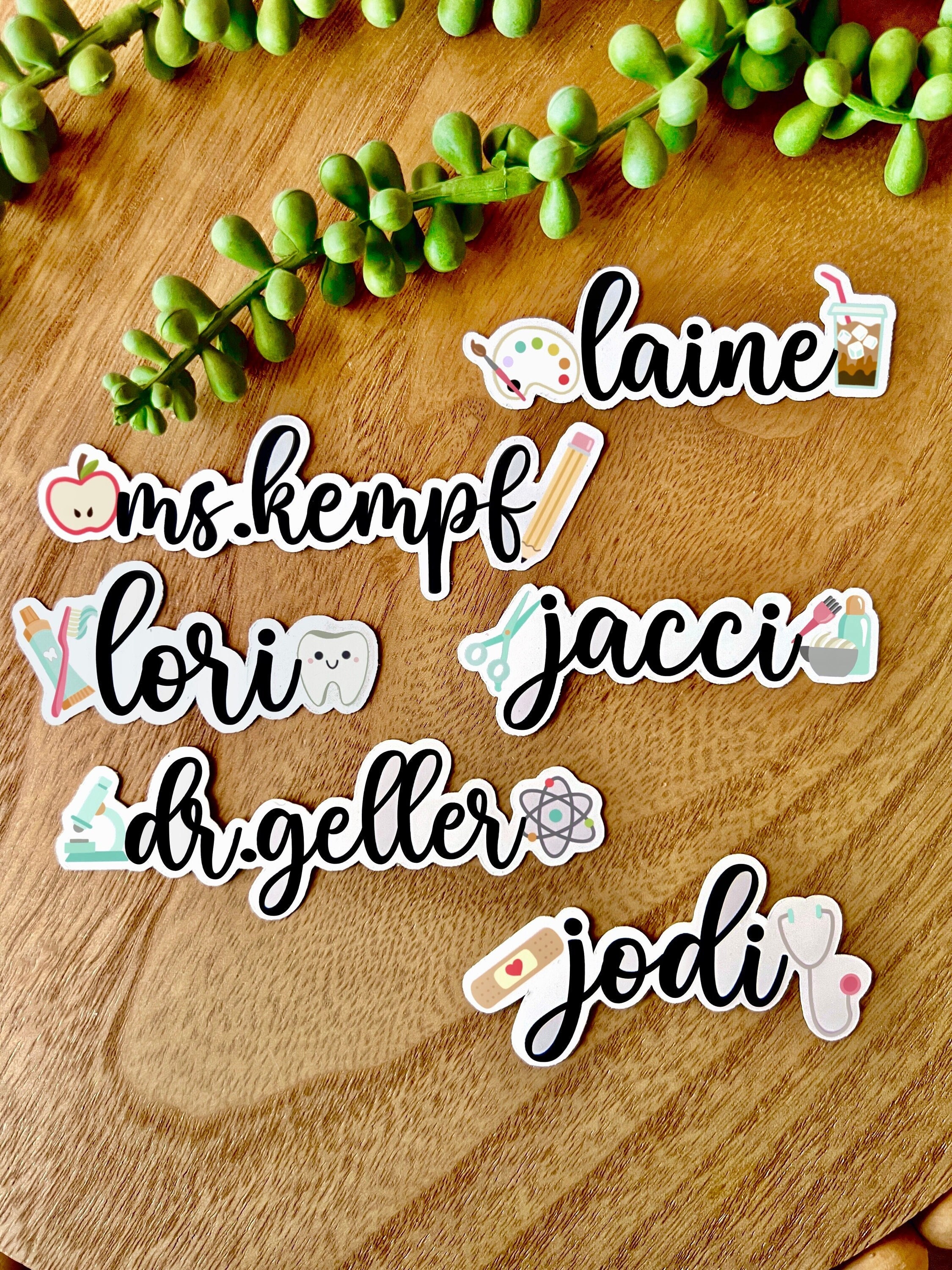 Personalized Occupation Name Sticker Teacher Name Sticker | Etsy