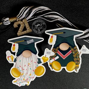 Customizable Graduation Gnome Sticker, Graduation Gnome Decal, Grad ...