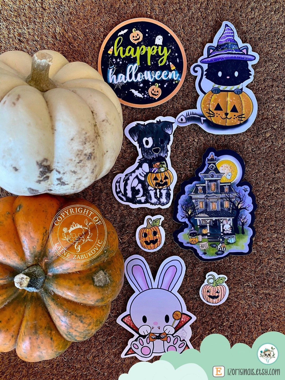 Halloween Buddies Vinyl Sticker Pack, Autumn Sticker, Seasonal Stickers ...