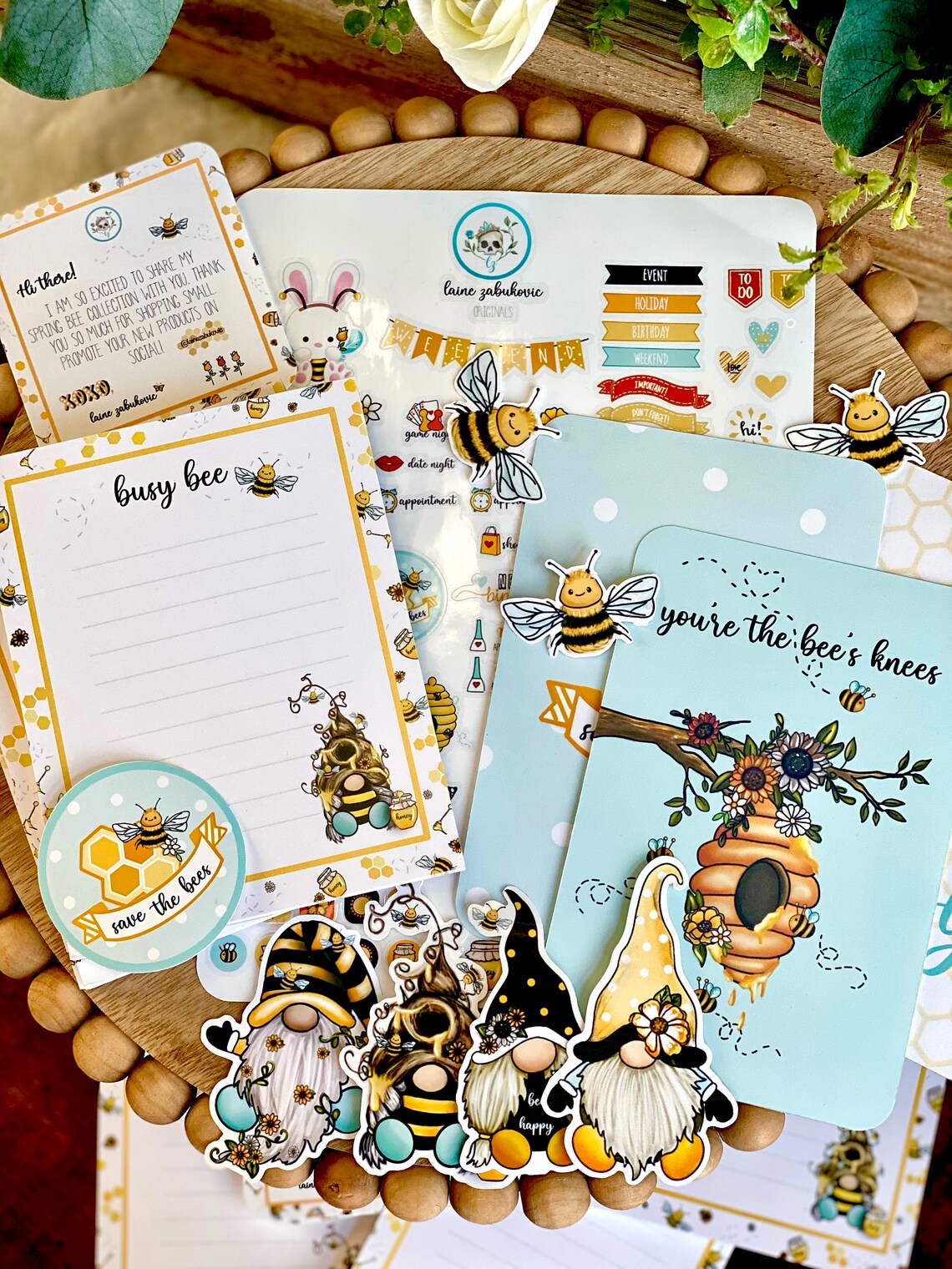 Bee Stationery Collection Bee Planner Stickers Vinyl Bee - Etsy