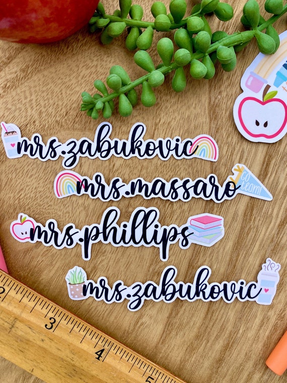 Personalized Teacher Name Sticker Teacher Name Sticker - Etsy
