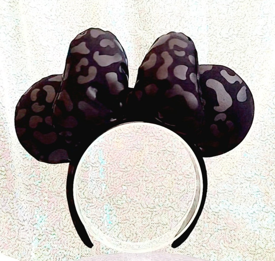 Black on Black ANIMAL Print MOUSE EARS Halloween Mouse Ears Black ...
