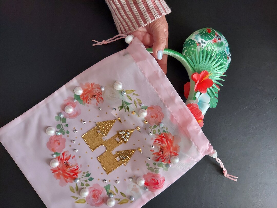 Mouse Ears CINCH Bag ~ CASTLE GEAR ~ Mouse Ears Pouch ~ Storage Bag ...