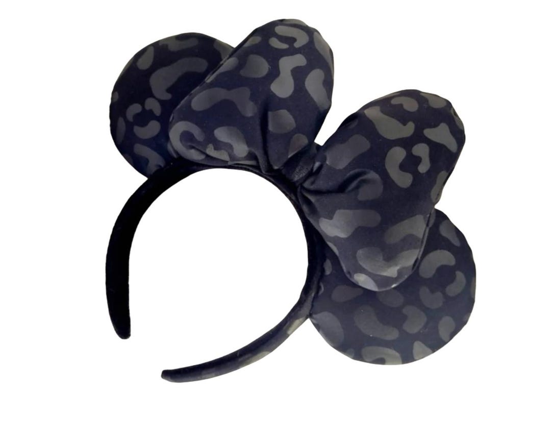 Black on Black ANIMAL Print MOUSE EARS - Halloween Mouse Ears - Black ...