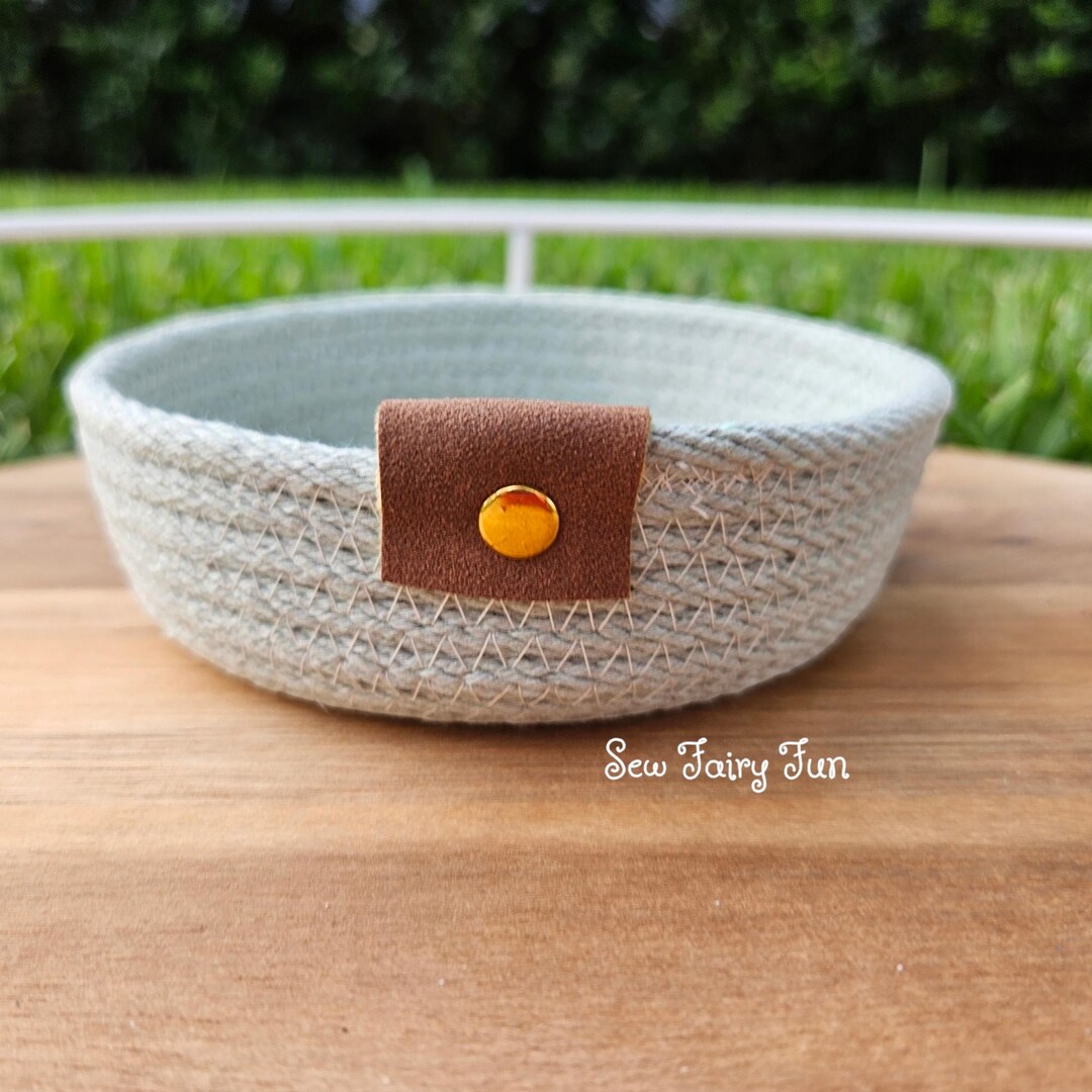 Sage Green Handmade Rope Basket, Rope Bowl, Trinket Bowl, Trinket ...