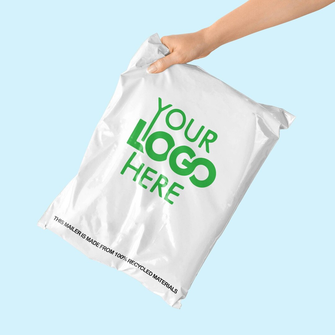Custom ECO-FRIENDLY Recycled Poly Mailers Shipping Envelopes Mailing ...
