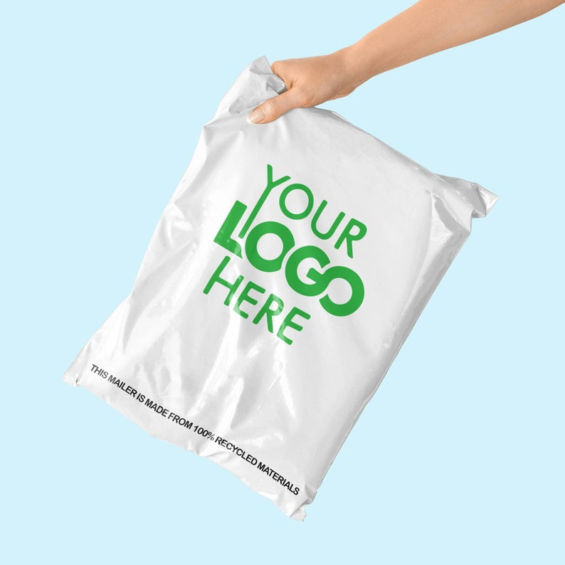 Custom ECO-FRIENDLY Recycled Poly Mailers Shipping Envelopes Mailing ...