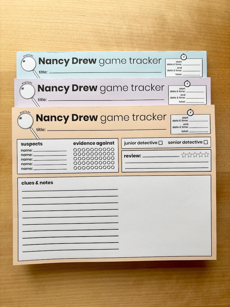 Nancy Drew Game Tracker Notepad – 50 Tear-off Pages for Case Notes ...