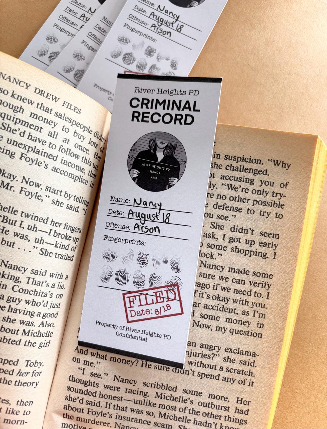 Mystery Solving Girl Detective Criminal Record Bookmark, River Heights ...
