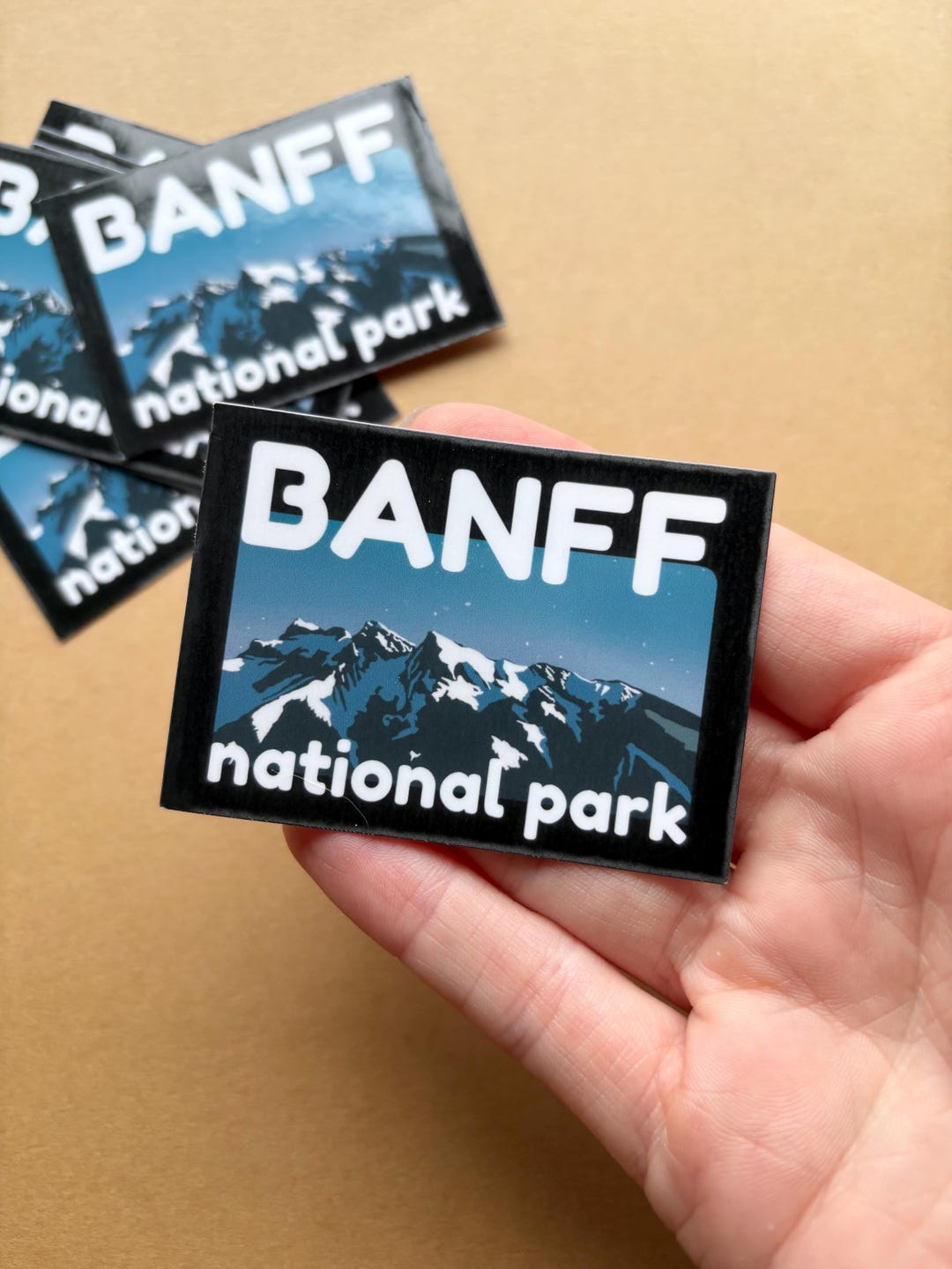 Banff Canadian National Park at Night Vinyl Glossy Die-cut Sticker ...