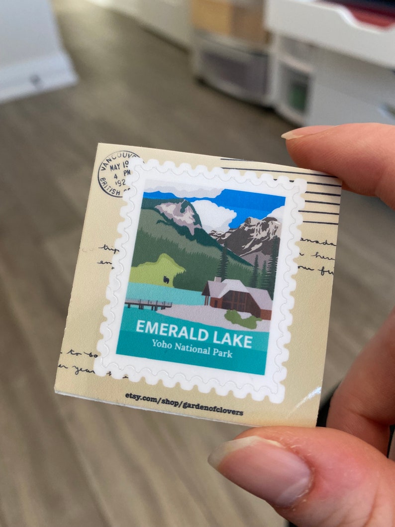Emerald Lake Yoho Canadian National Park Vinyl Glossy Die-cut Stamp ...