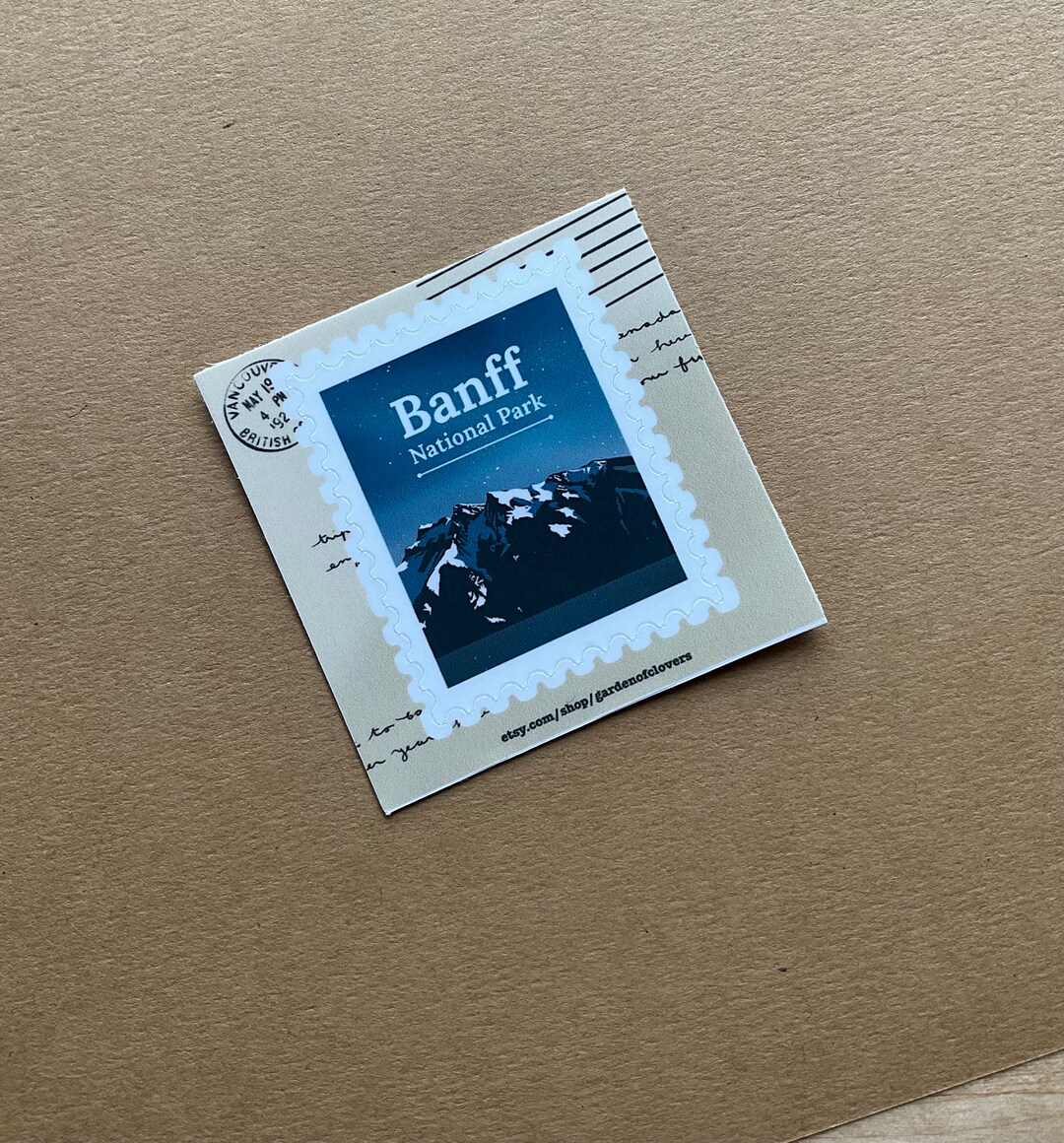 Banff at Night Canadian National Park Vinyl Glossy Kiss Cut Stamp ...