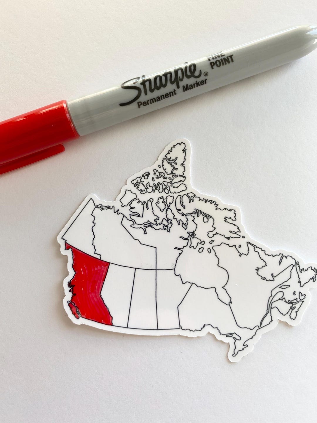 Canada Map Colour-in Travel Sticker | DIY Vinyl Decal for Provinces ...