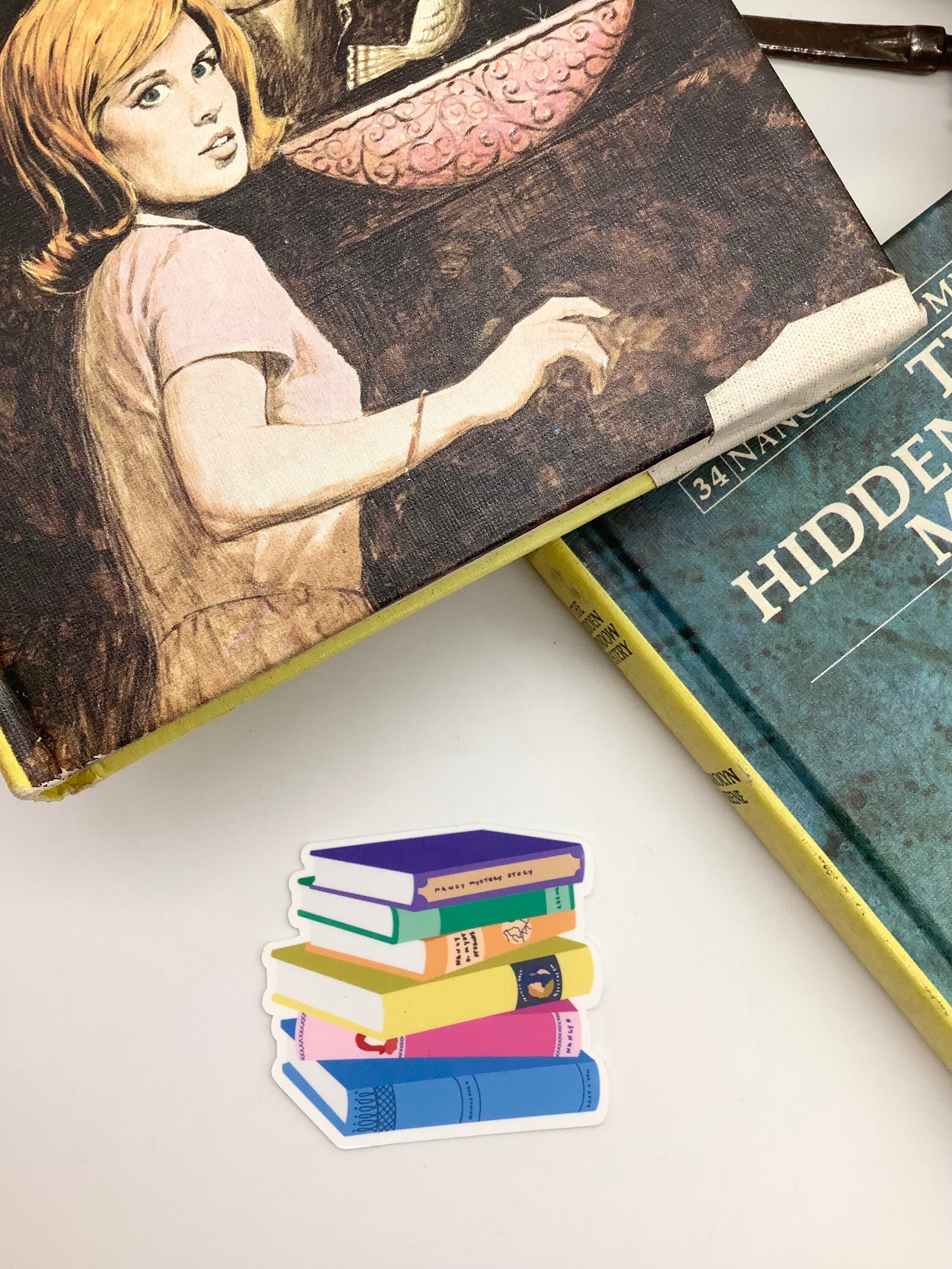 Stack of Girl Detective Mystery Stories Books Die-cut Sticker - Etsy