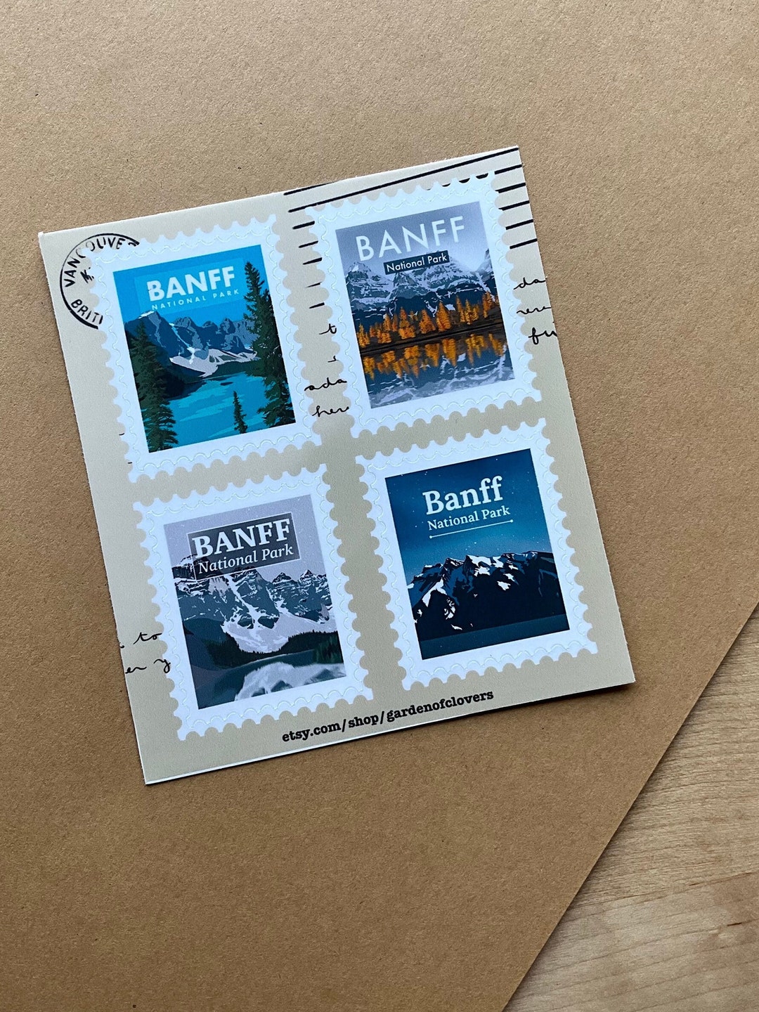 Banff National Park Sticker Sheet – 4 Seasonal Stamp Stickers | Summer ...