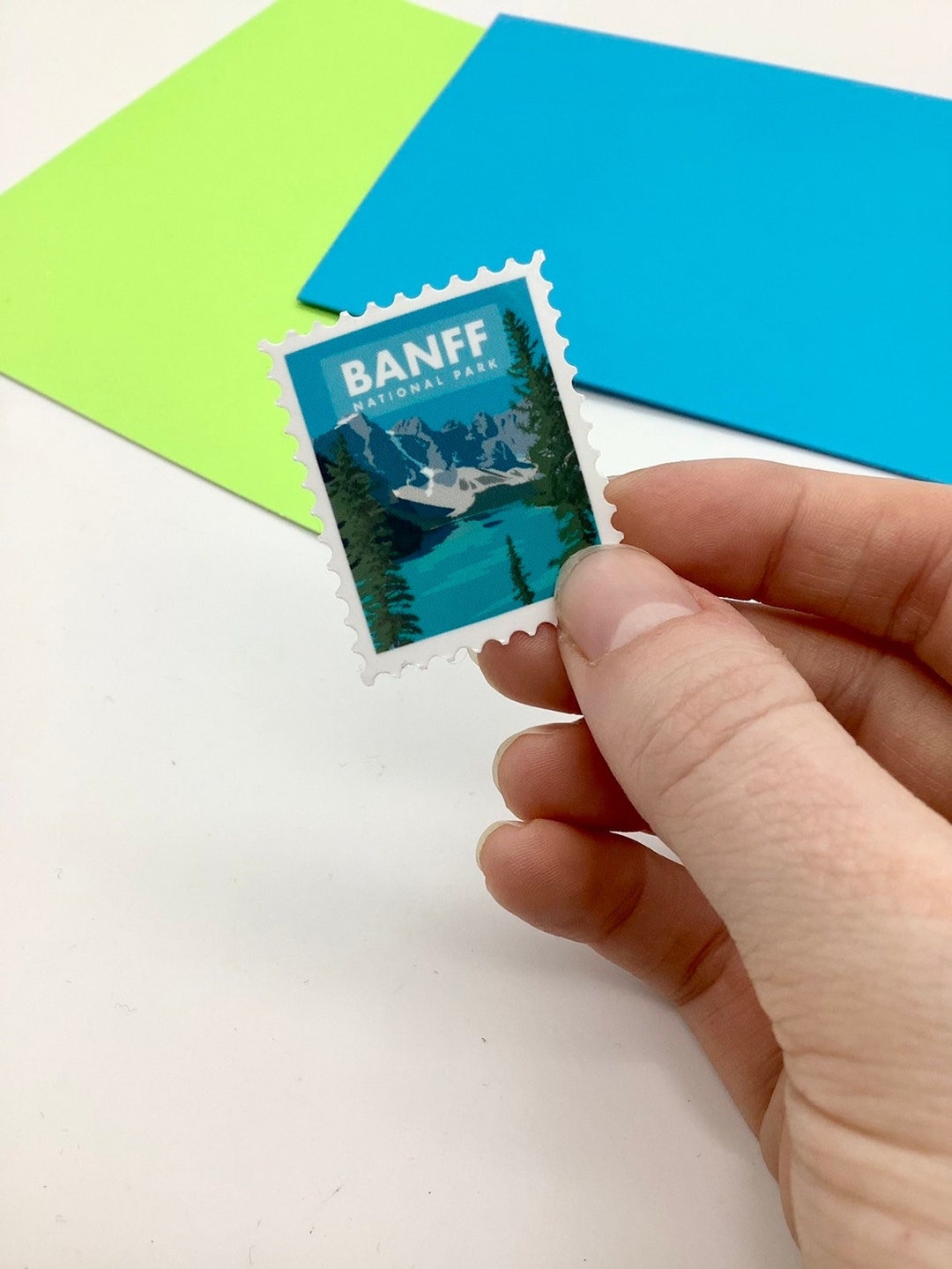 Banff Canadian National Park Vinyl Glossy Kiss Cut Stamp Sticker Decal ...