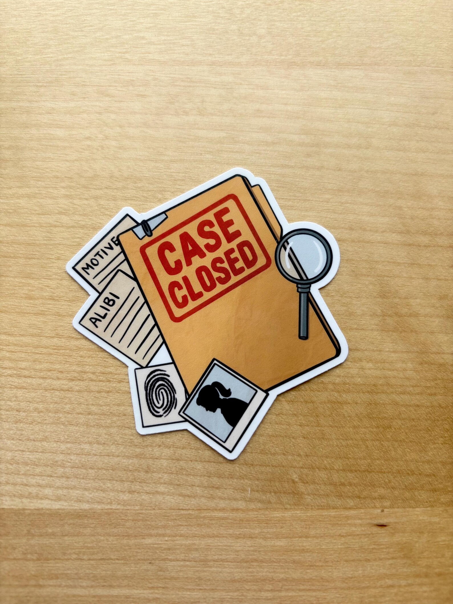 Case Closed Mystery File Sticker | Detective-themed Vinyl Sticker for ...
