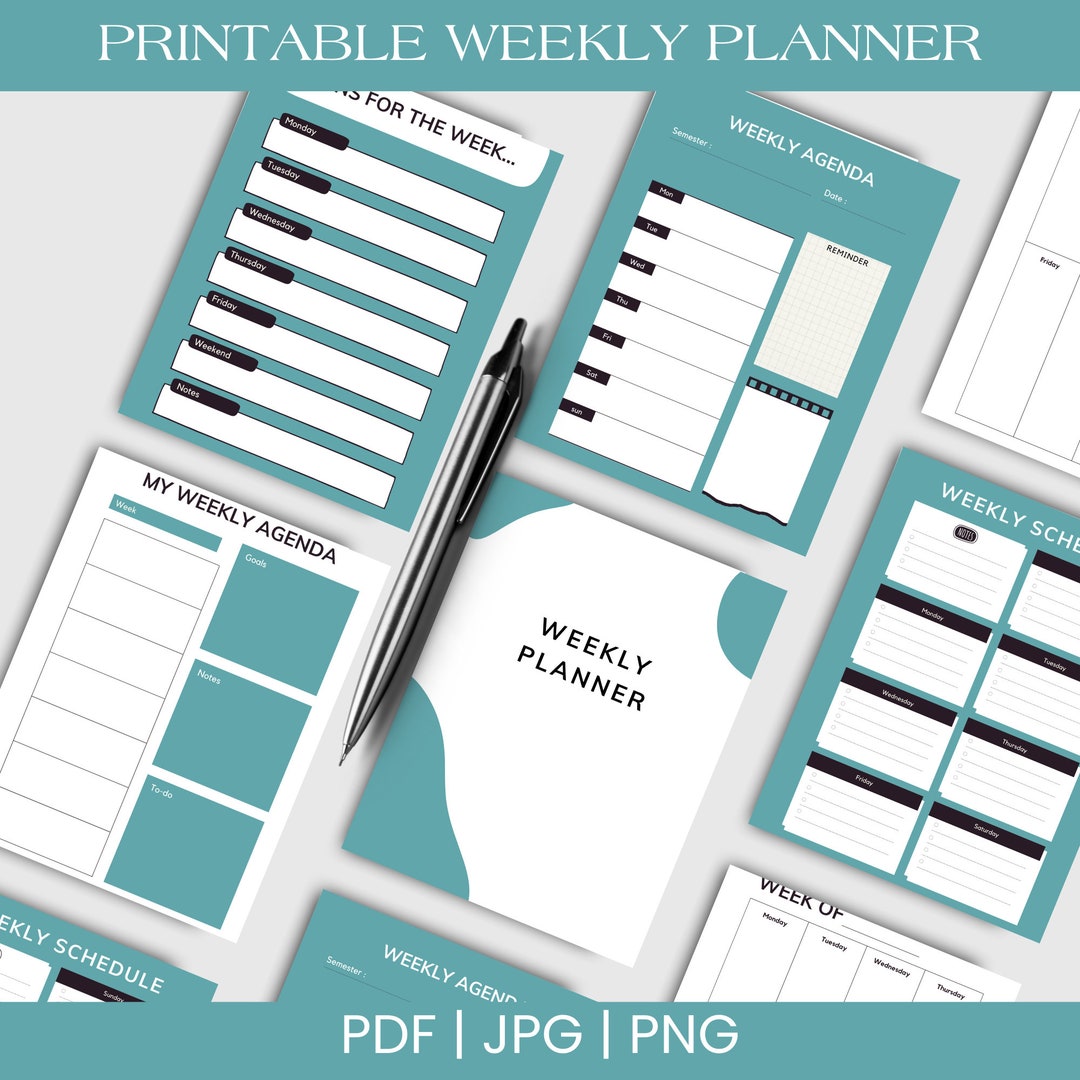Weekly Planner Printable Landscape, Minimalist Weekly Schedule, Week at ...