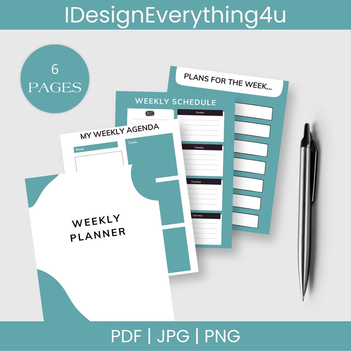 Weekly Planner Printable Landscape, Minimalist Weekly Schedule, Week at ...