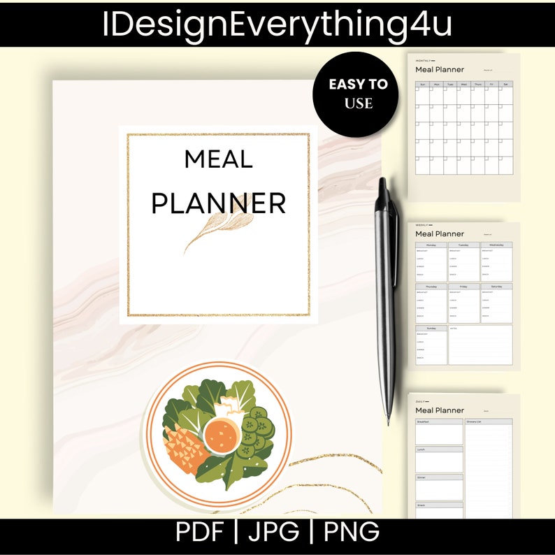 Monthly Meal Planner, Meal Planner Printable, Monthly Menu Planner ...