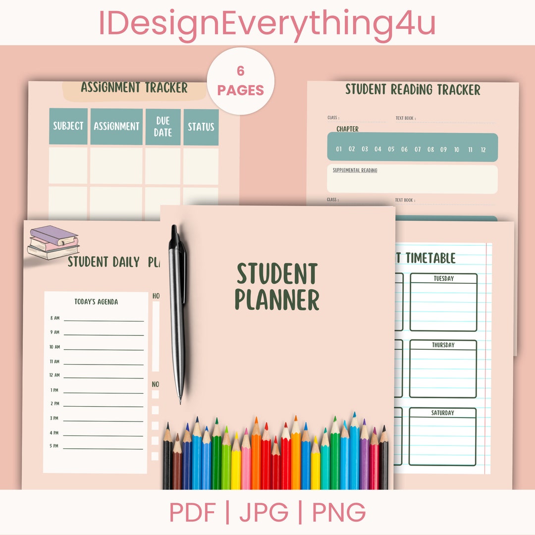 Student Planner Printable, Yearly Student Planner, Weekly Student ...