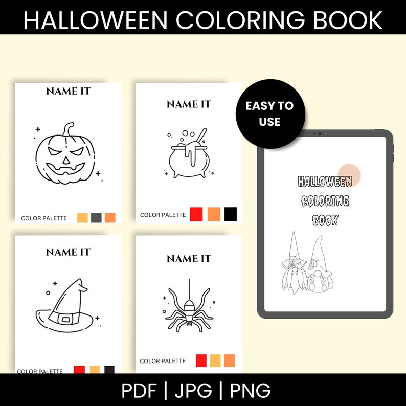 Coloring Pages: Halloween Patterns Adult Coloring Book, Digital ...