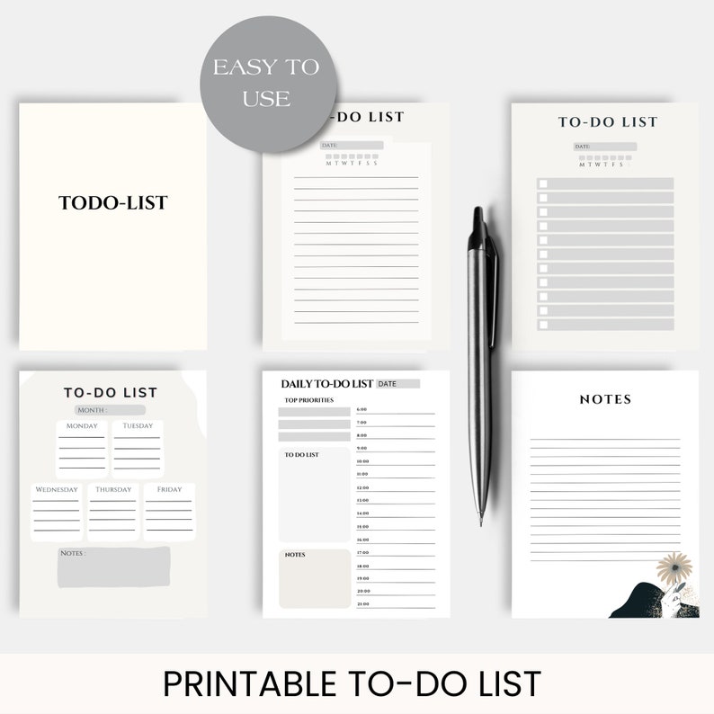 Neutral Minimalist to Do List, Printable Digital Download, US Letter ...