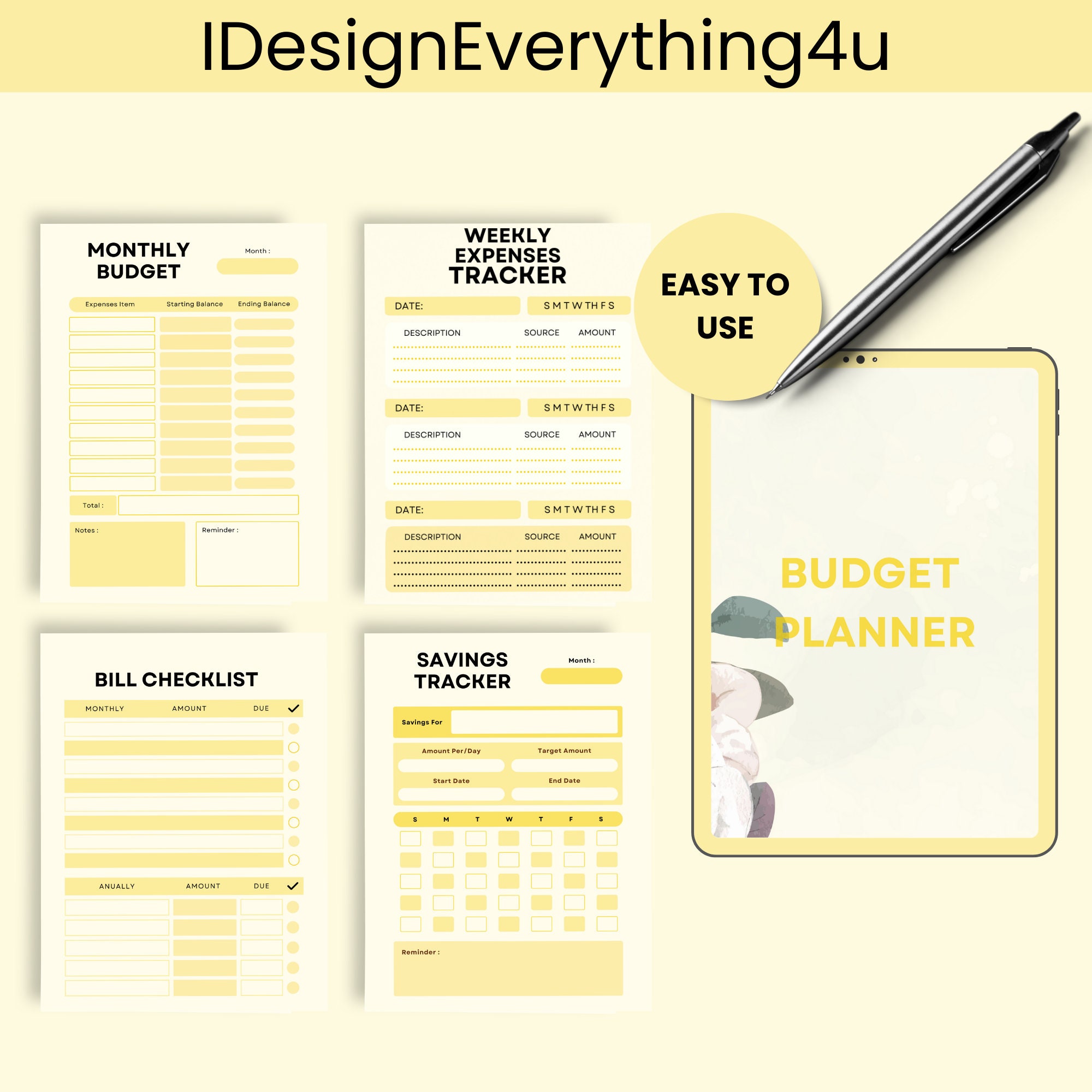Budget Planner Printable, Finance Tracker, Finance Planner, Printable ...