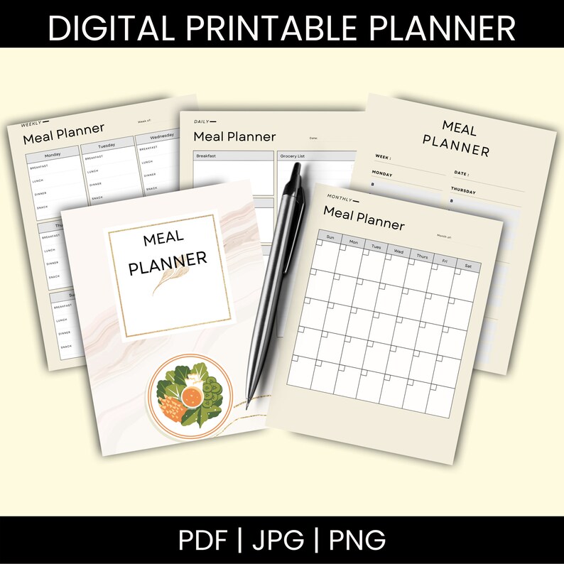 Monthly Meal Planner, Meal Planner Printable, Monthly Menu Planner ...