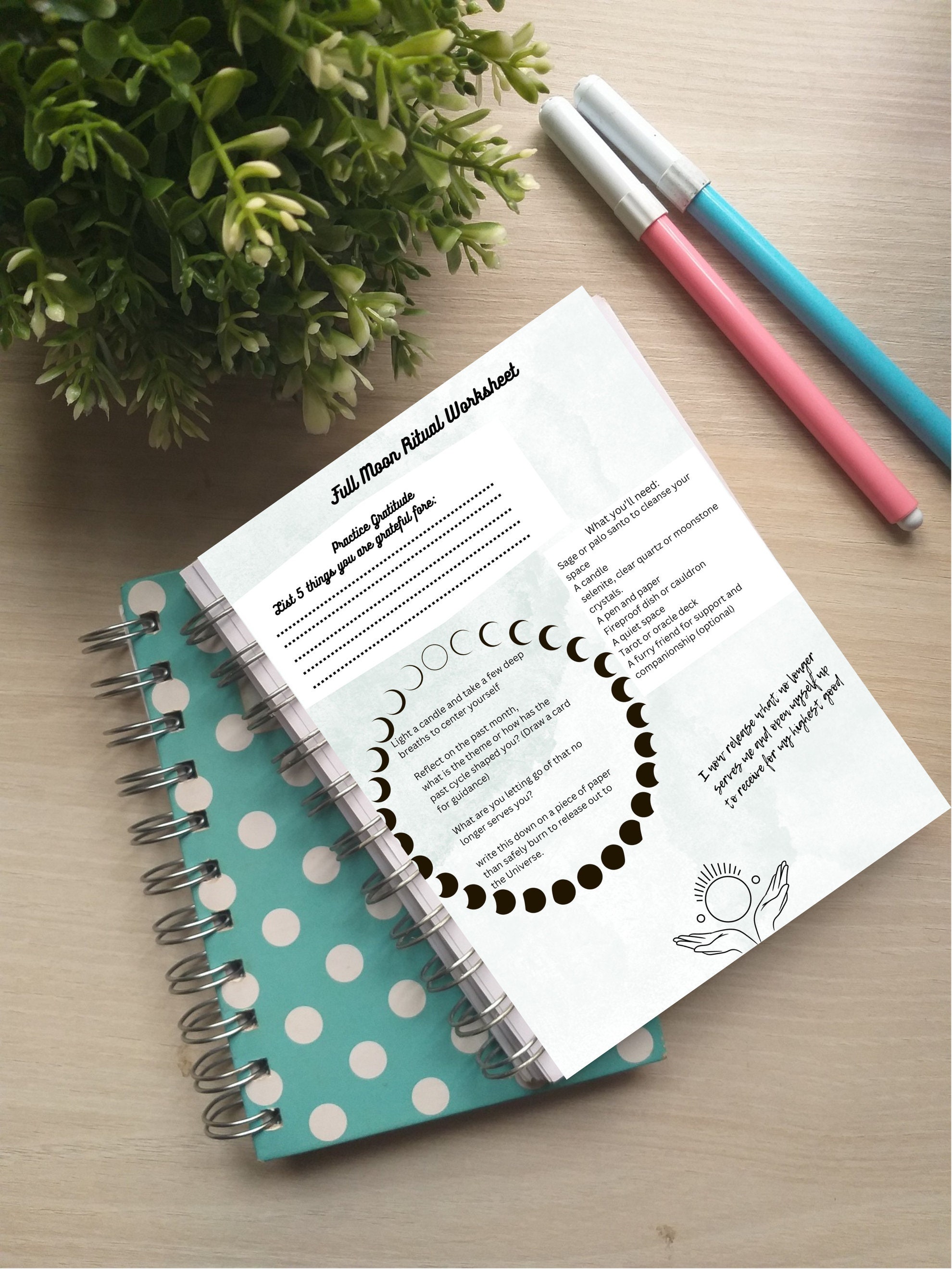 Full Moon Ritual Worksheet for Self-reflection and Guidance - Etsy