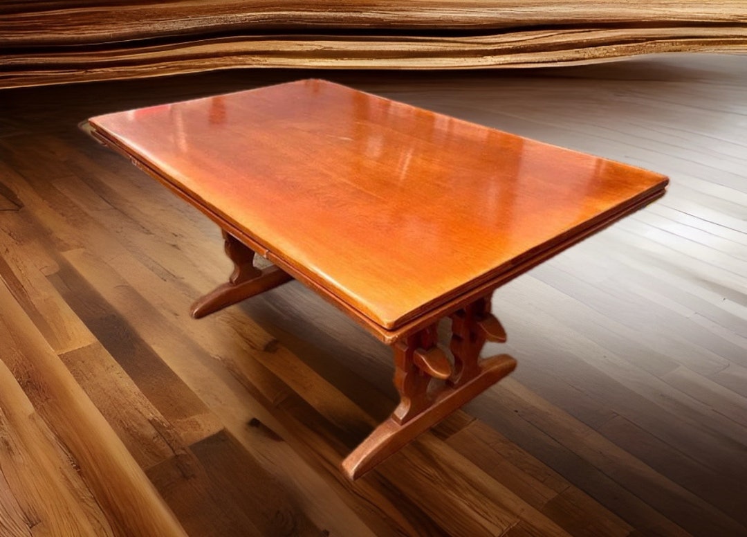 Cushman Brandywine Manor Table No. 7030: Mid Century Double Trestle - Etsy