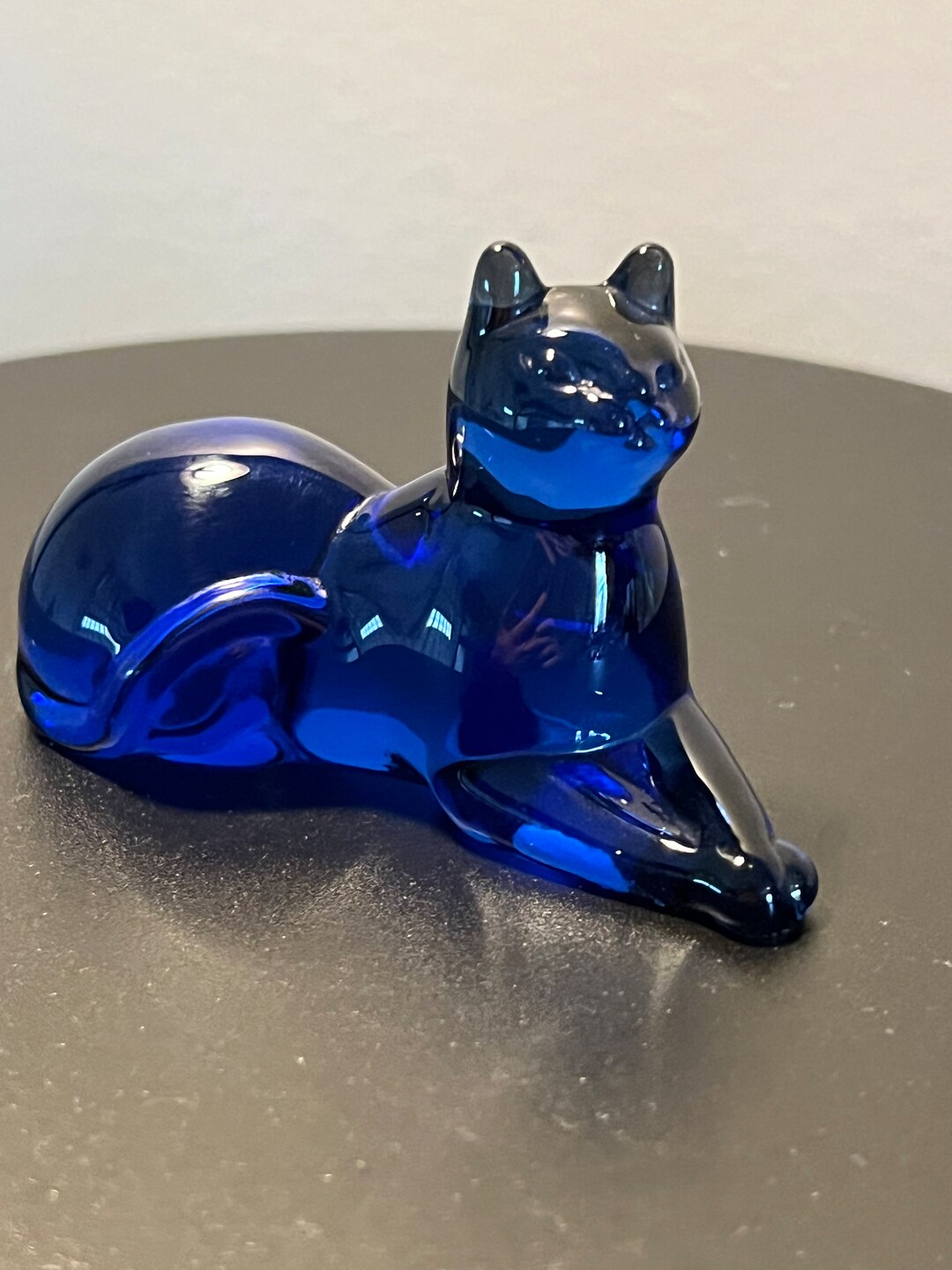 Vintage Cobalt Blue Cat Figurine, House of Faberge by the Franklin Mint ...