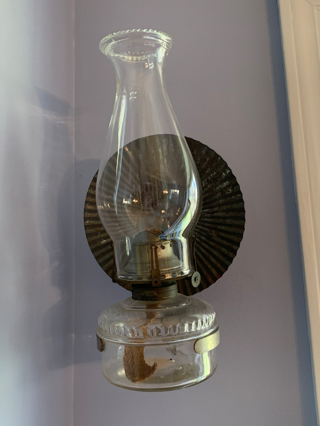 Vintage Eagle Oil Lamp With Wall Mount Reflector P and A Manufacturing ...