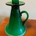 Vintage Blenko Style Green Candlestick Holder With Bell Bottom - Etsy