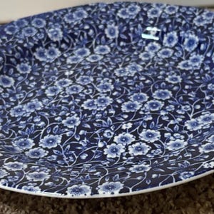 Vintage CALICO Blue Burleigh Dinner Plate Royal Crownford Ironstone ...