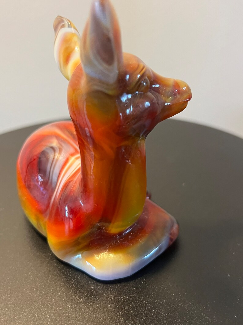 Vintage Fenton Fawn Deer Ruby Marble 1984 Special Order Satin - Etsy
