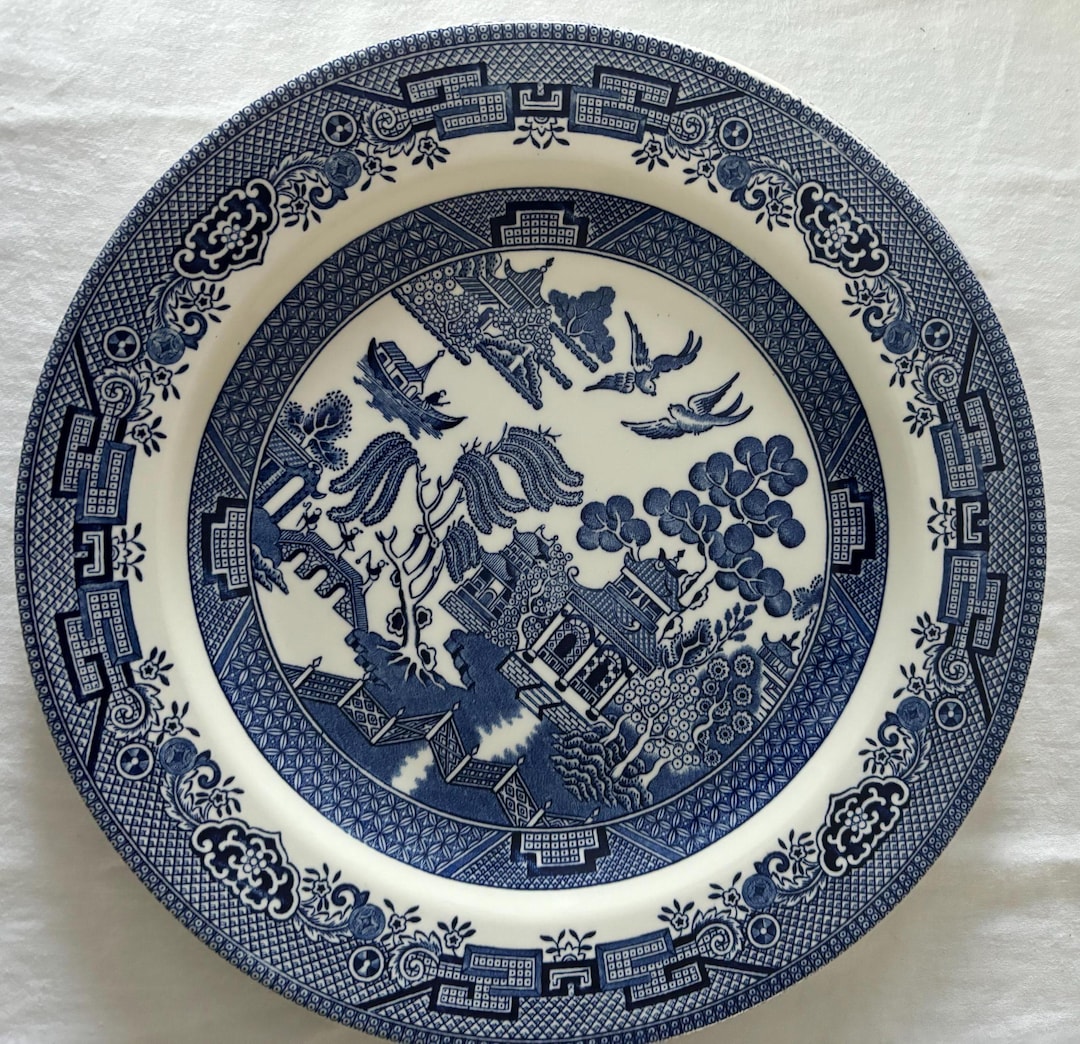 Vintage Churchill Blue Willow Dinner Plate Fine English Tableware ...