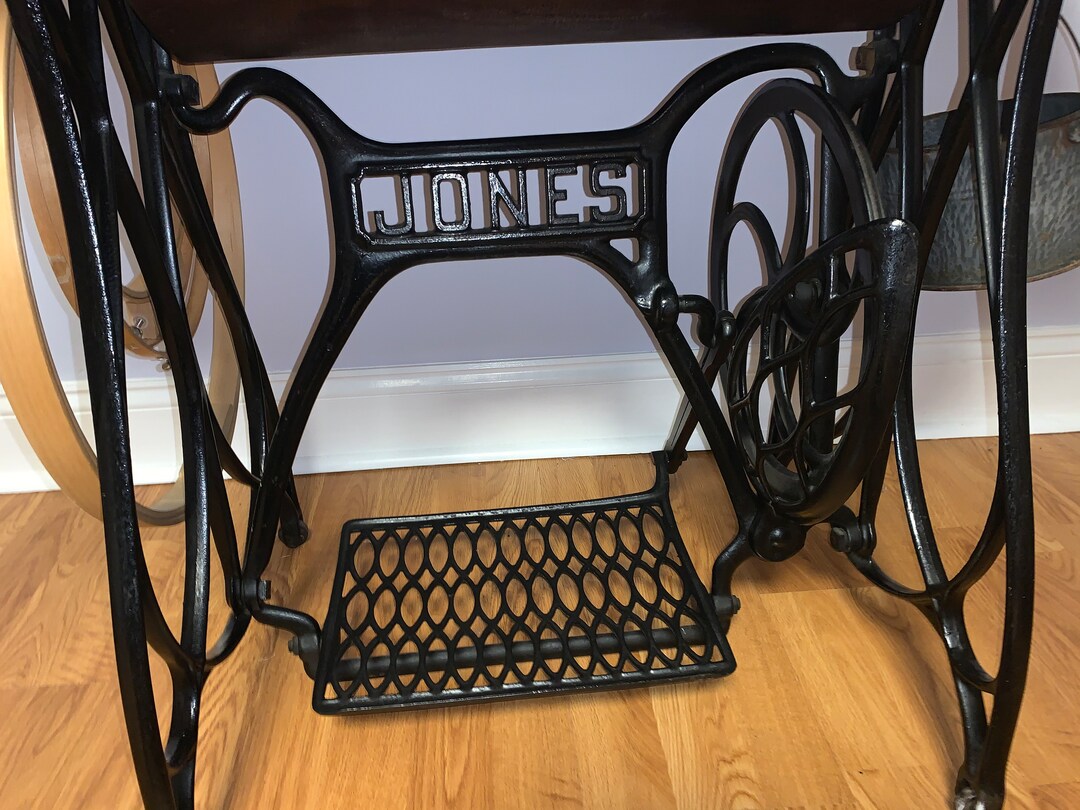 Antique Victorian Oak Desk Vanity Sewing Machine With Jones Cast Iron ...